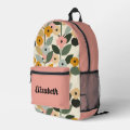 Modern Colorful Floral Pattern Girls School Printed Backpack | Zazzle