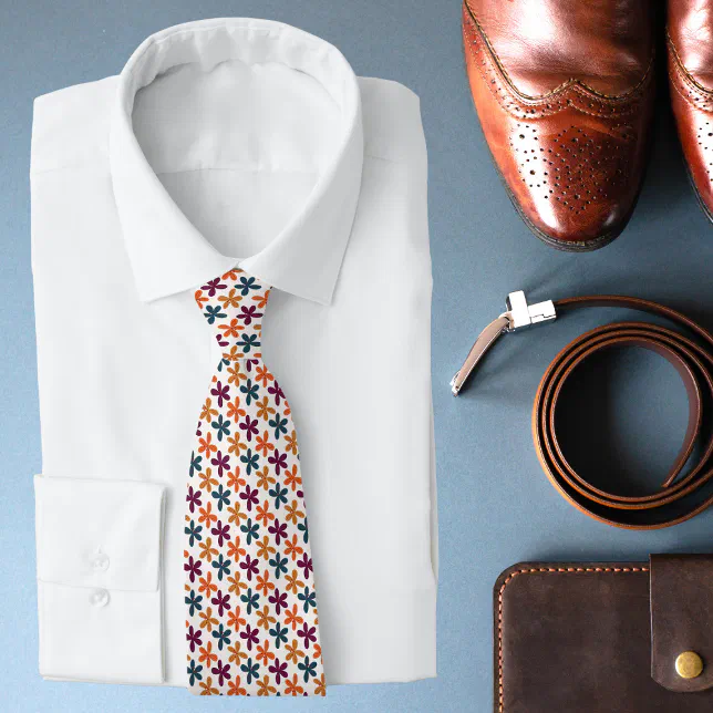 Modern Colorful Floral Pattern Neck Tie | Zazzle