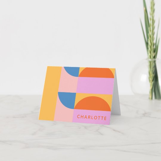 Modern Colorful Geometric Shapes Personalized Note Card | Zazzle.com