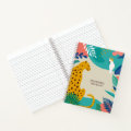 Modern Colorful Jungle Leopard Name Notebook | Zazzle