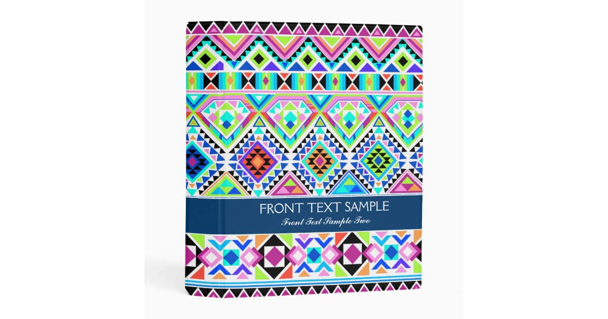 Modern Colorful Native Aztec Tribal Mini Binder | Zazzle