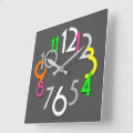 Modern Colorful Neon Wall Clock | Zazzle