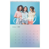 Modern colorful pastel rainbow photo calendar | Zazzle