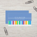 Modern Colorful Piano Keyboard Teacher Business Card | Zazzle