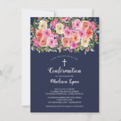 Modern Colorful Pink Floral CONFIRMATION Invitation | Zazzle