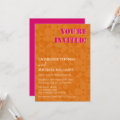 Modern Colorful Pink & Orange Geometric Wedding Invitation | Zazzle