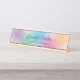 Modern Colorful Rainbow Elegant Template Rose Gold Desk Name Plate | Zazzle