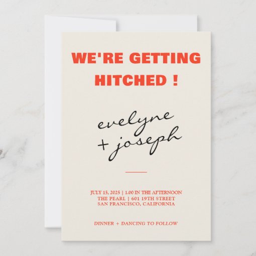 Modern Colorful Retro Fun Funky Unique Wedding Invitation | Zazzle