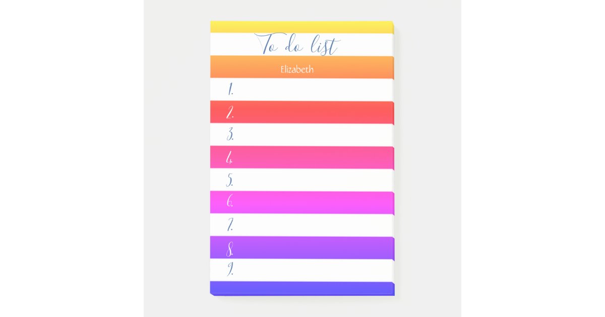 Modern Colorful Striped To Do List Post-it Notes | Zazzle