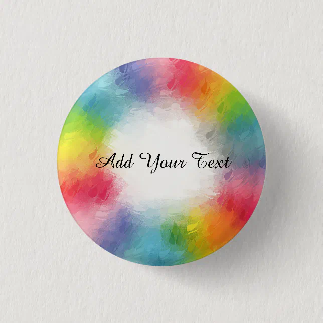 Modern Colorful Template Add Your Text Name Button | Zazzle
