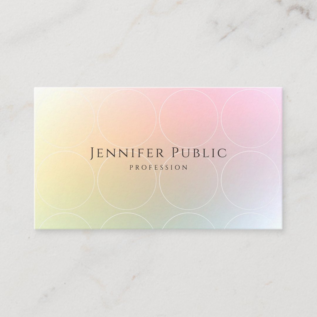 Modern Colorful Template Elegant Design Trendy Business Card | Zazzle
