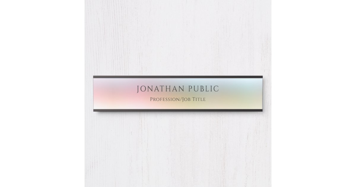 Modern Colorful Template Yellow Green Red Blue Door Sign | Zazzle