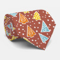 Modern colorful Tree pattern terracotta Neck Tie | Zazzle