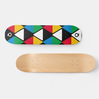 Modern Colorful Triangles Monogram Skateboard | Zazzle
