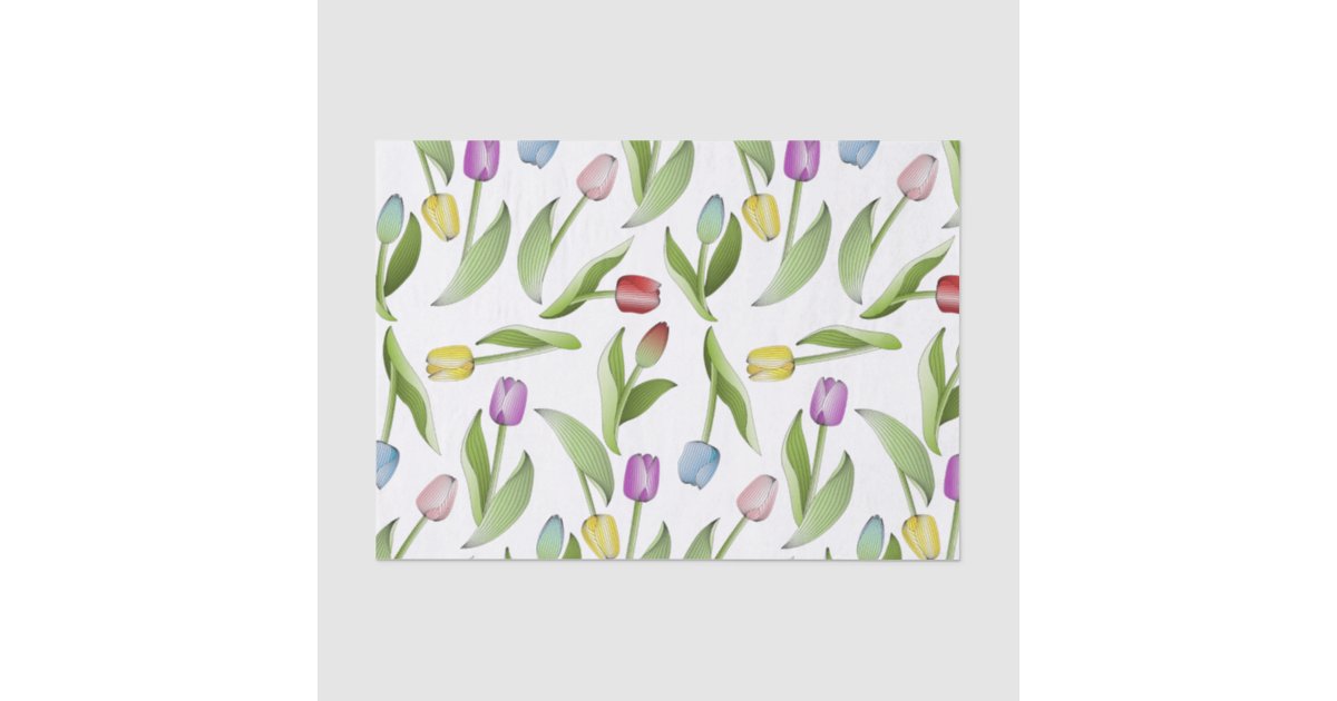 Modern Colorful Tulip Flower Tissue Paper | Zazzle
