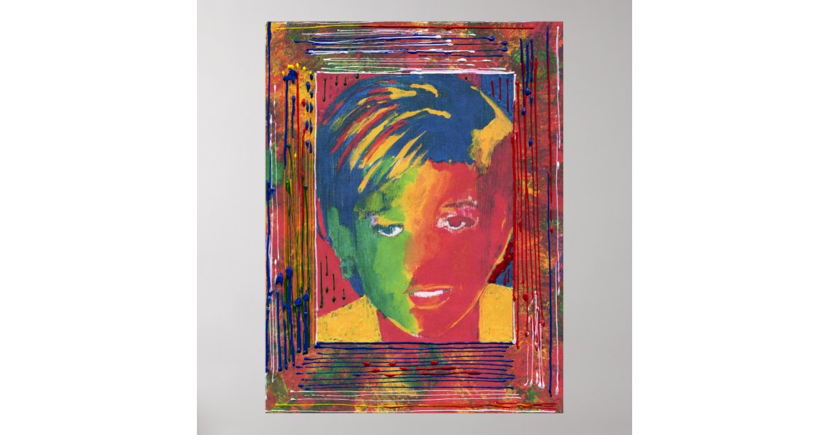 Modern colorful watercolor Princess Diana collage Poster | Zazzle