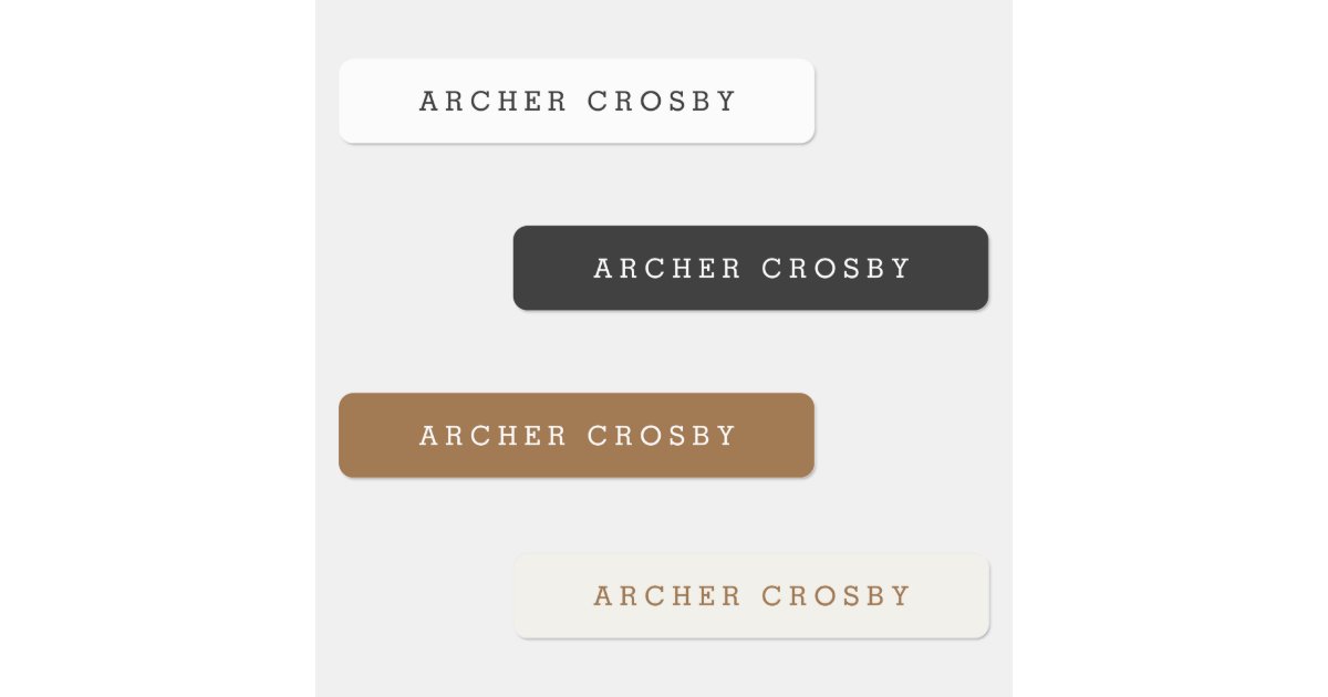 Modern Colorful Waterproof Name Labels | Zazzle