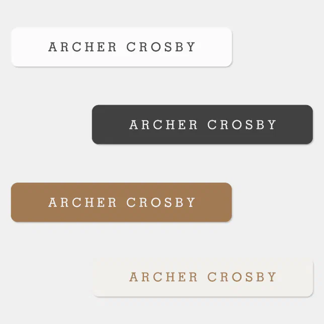 Modern Colorful Waterproof Name Labels | Zazzle