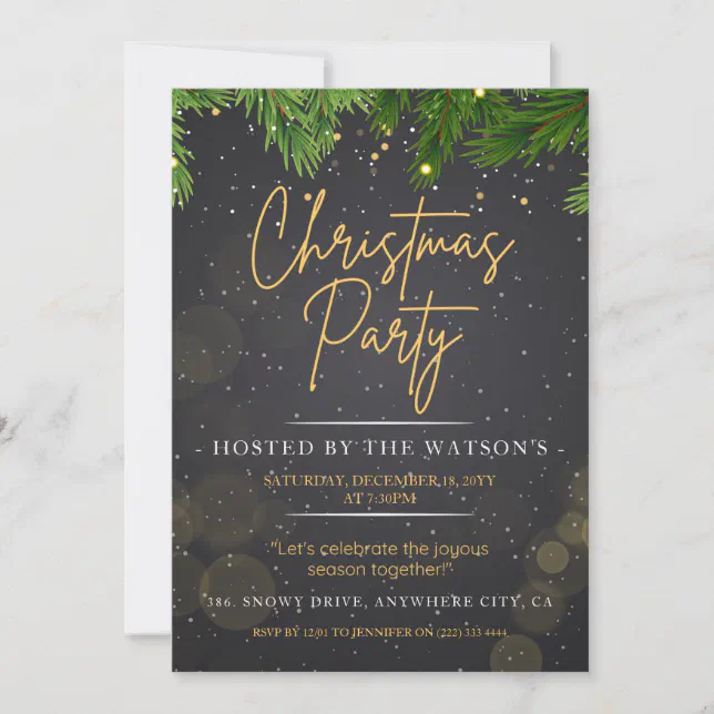 Modern 'Come Hang Out' Santa Claus Christmas Party Invitation | Zazzle