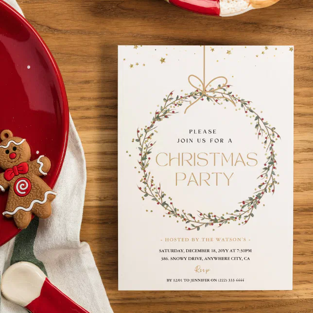 Modern 'Come Hang Out' Santa Claus Christmas Party Invitation | Zazzle