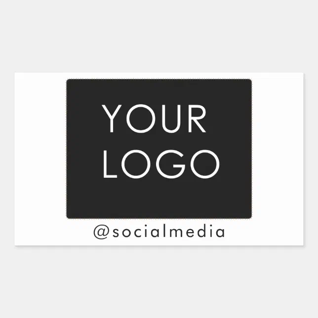 Modern Company Business Logo Social Media White Rectangular Sticker ...