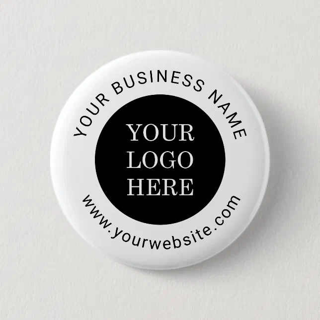 Modern Company Logo Custom Business Name Website Button | Zazzle