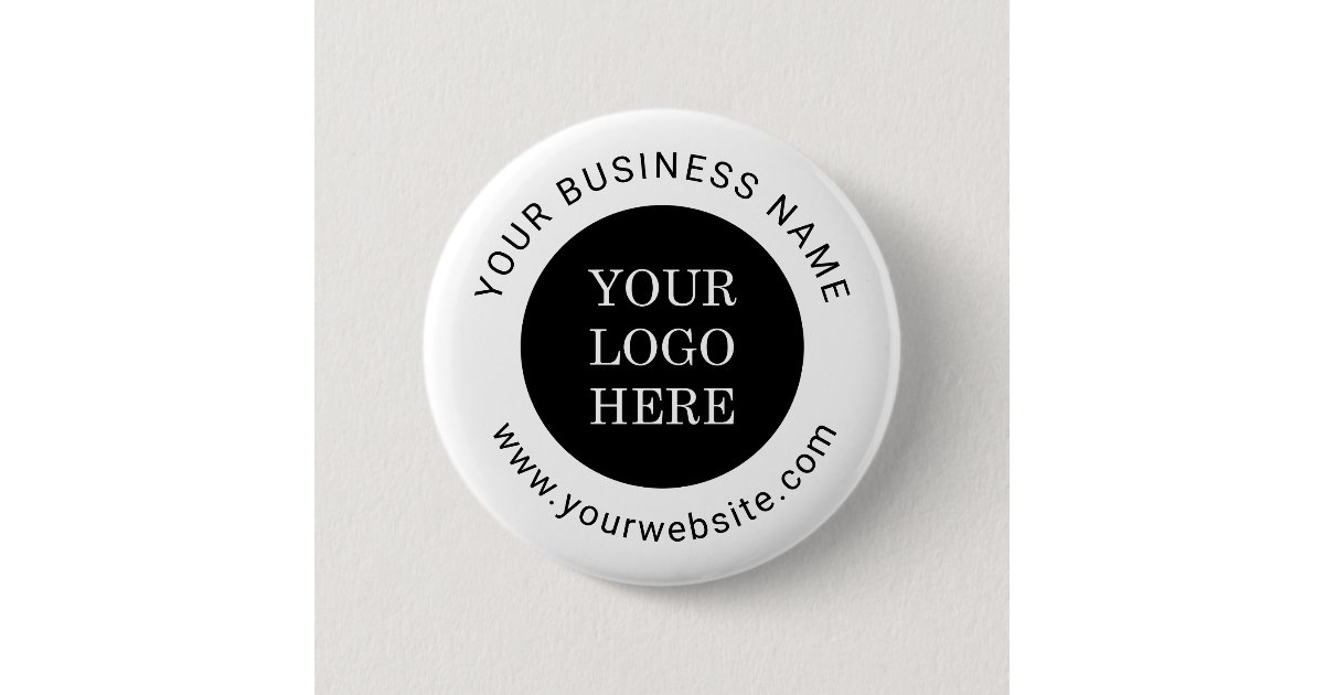 Modern Company Logo Custom Business Name Website Button | Zazzle