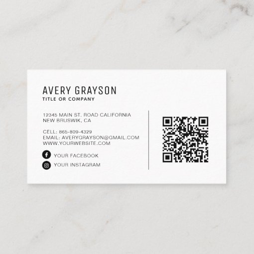Modern Company Logo Professional QR Code Business Card | Zazzle