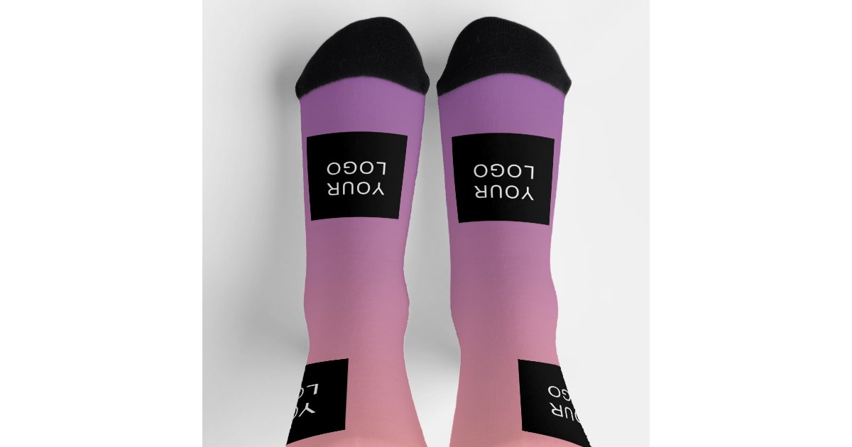 Modern Company Professional Business Logo Pink Socks | Zazzle