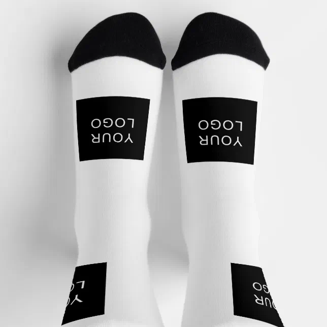 Modern Company Professional Business Logo White Socks | Zazzle