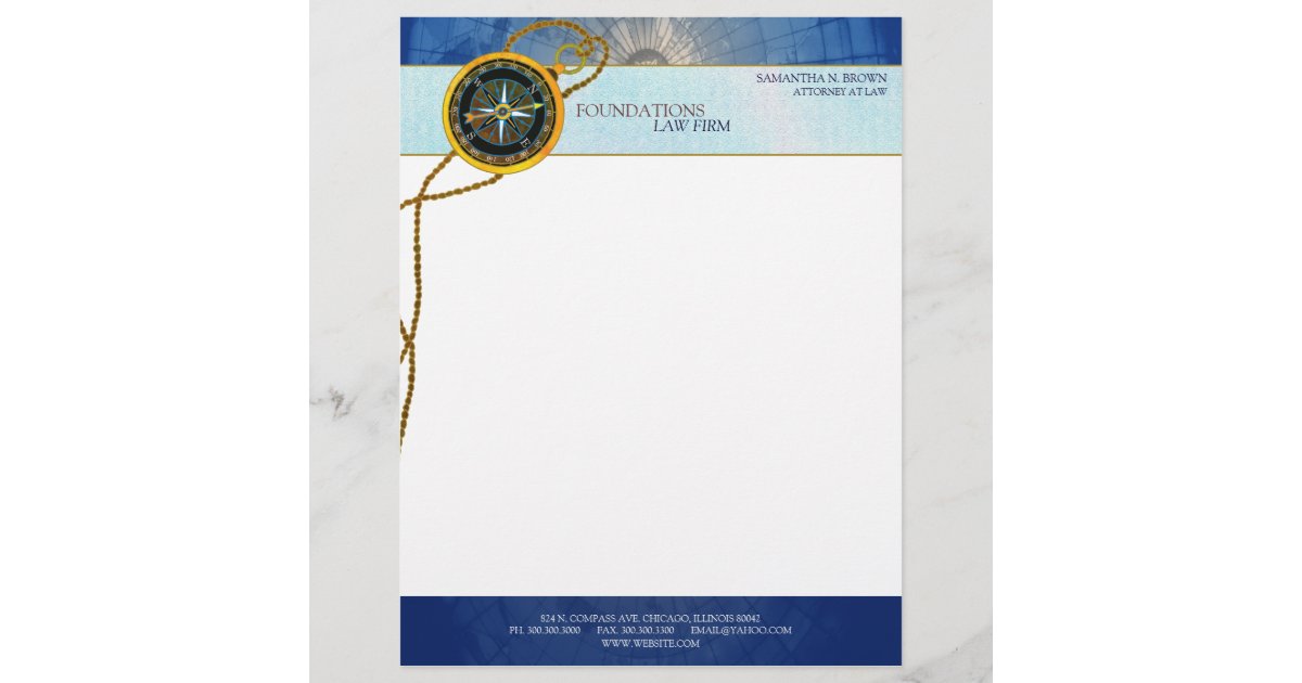 Modern Compass Legal Business Letterhead | Zazzle