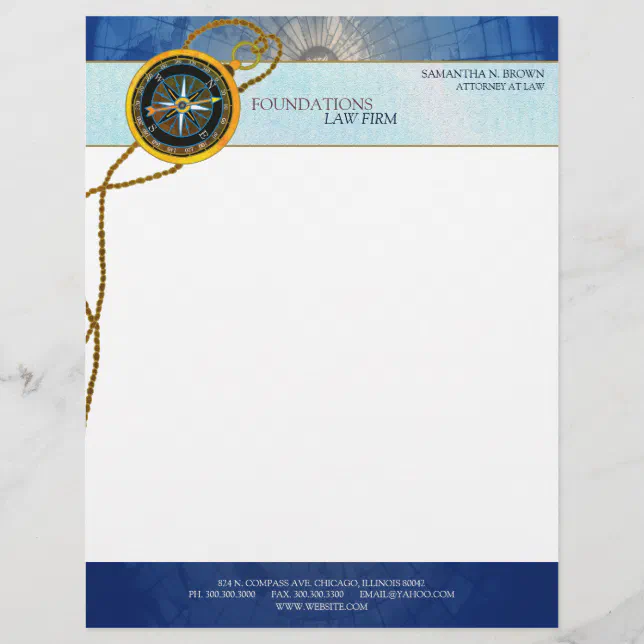 Modern Compass Legal Business Letterhead | Zazzle