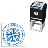 Modern Compass Round Family Name & Return Address Self-inking Stamp ...