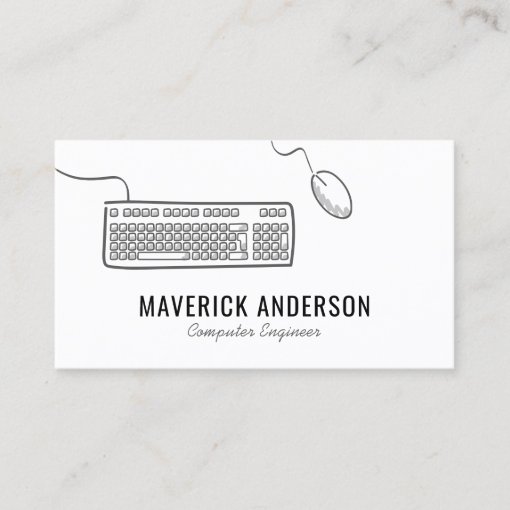 Modern Computer Engineer IT Tech Business Card | Zazzle