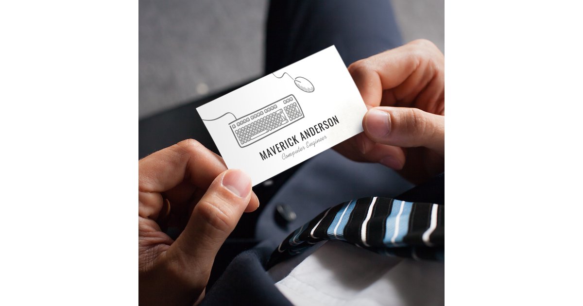 Modern Computer Engineer IT Tech Business Card | Zazzle