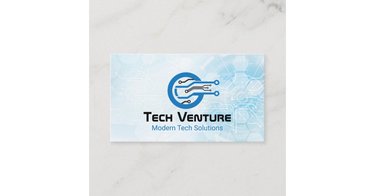 Modern Computer Science Tech Logo Business Card | Zazzle