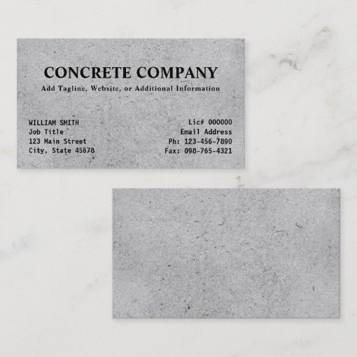 Modern Concrete Construction Company Business Card | Zazzle