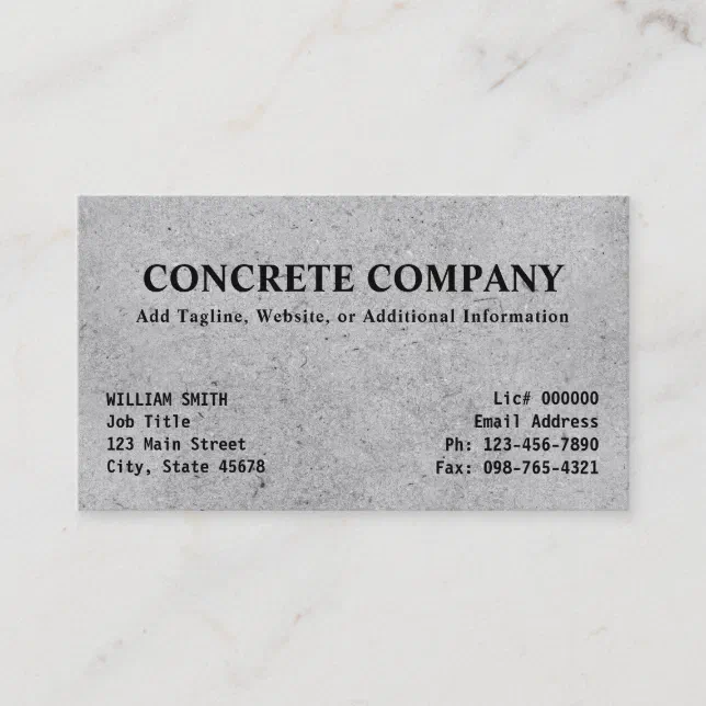 Modern Concrete Construction Company Business Card | Zazzle