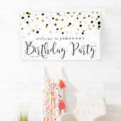 Modern Confetti Dots Birthday Party Banner | Zazzle
