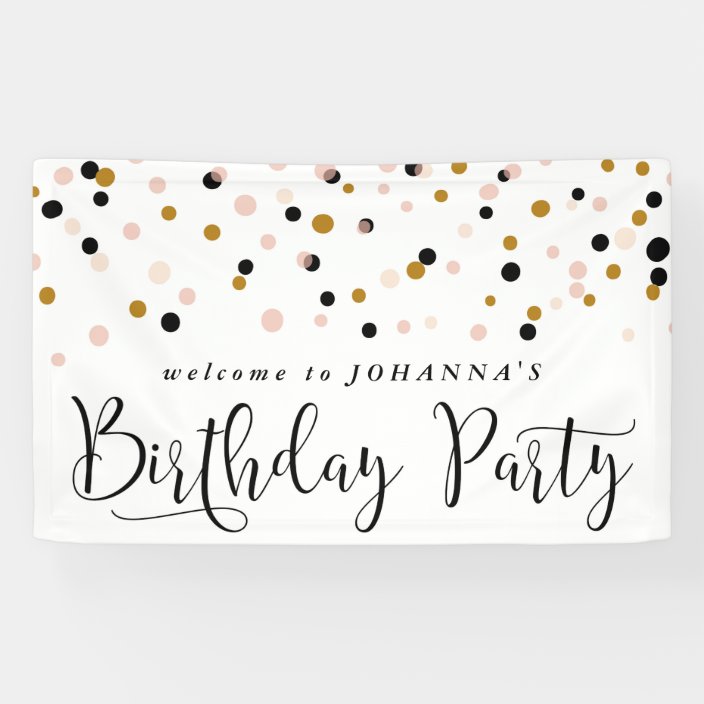 Modern Confetti Dots Birthday Party Banner | Zazzle.com