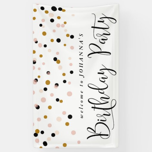Modern Confetti Dots Birthday Party Banner | Zazzle