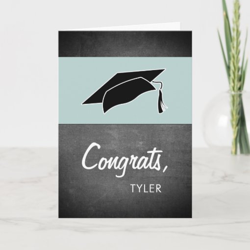 Modern Congrats Chalkboard Graduation Card | Zazzle