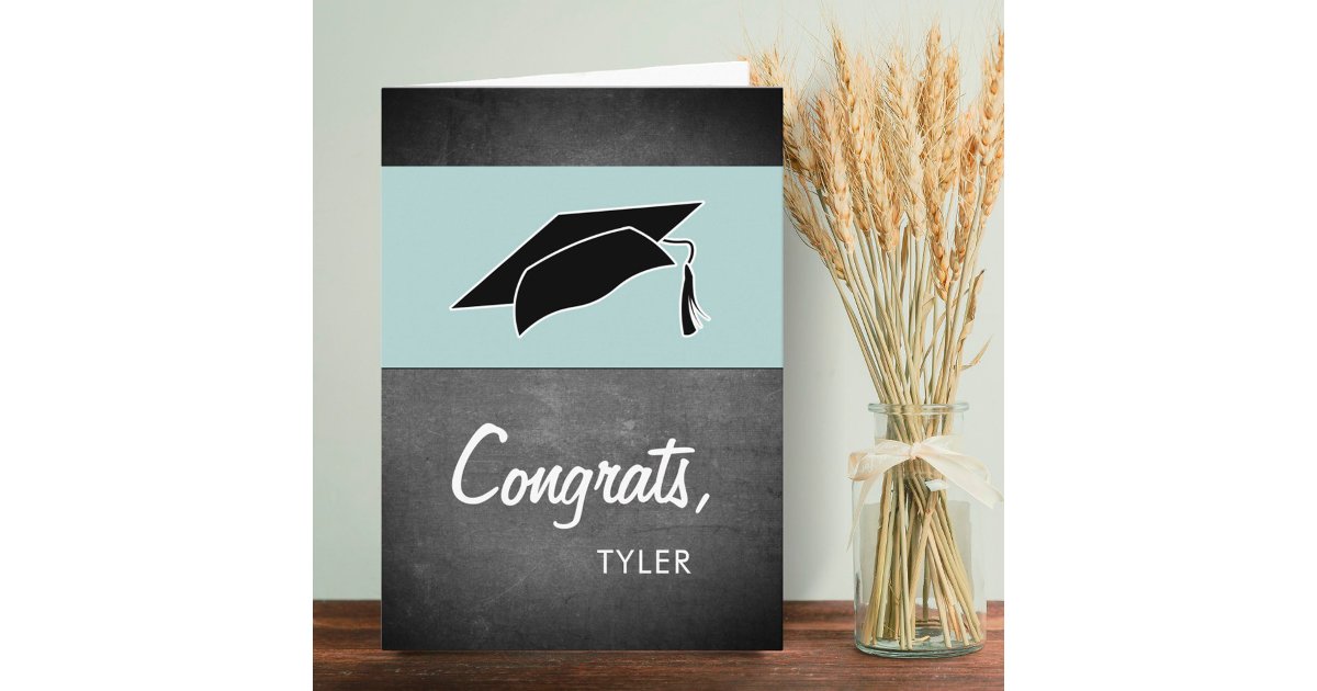 Modern Congrats Chalkboard Graduation Card | Zazzle