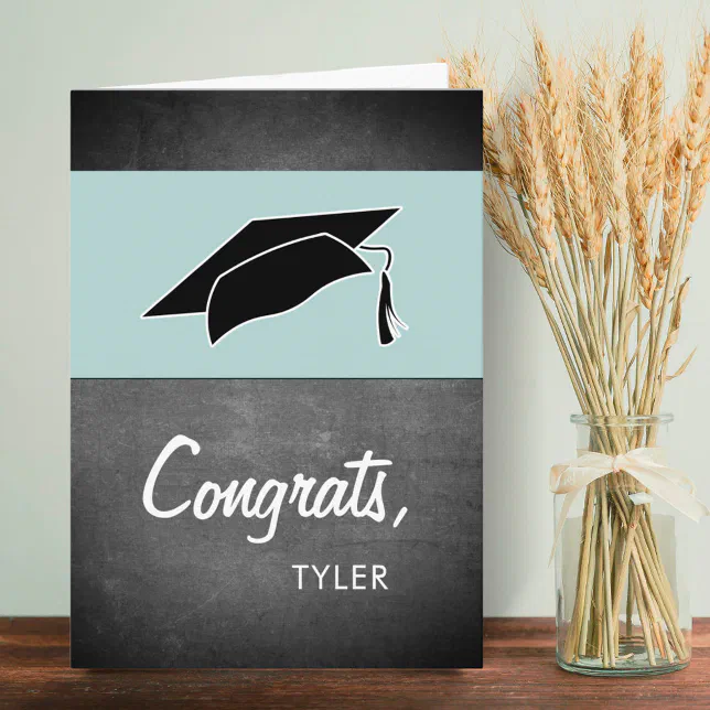 Modern Congrats Chalkboard Graduation Card | Zazzle
