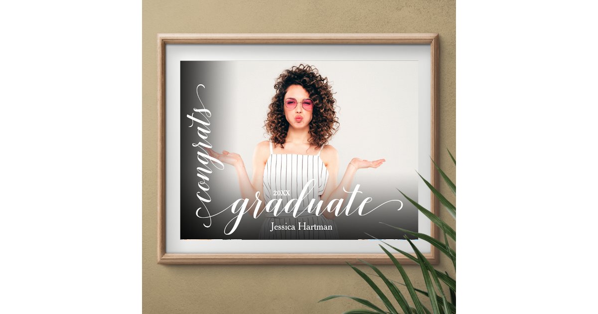 Modern Congrats Graduate Photo Poster | Zazzle