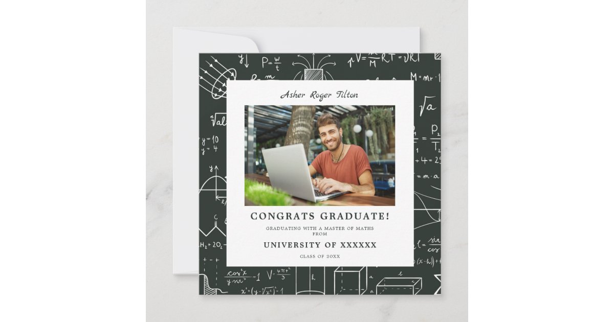 Modern Congrats Math Background Elements Graduate | Zazzle