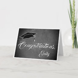 Modern Congratulations Chalkboard Graduation Card | Zazzle