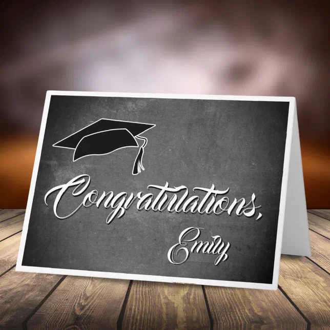 Modern Congratulations Chalkboard Graduation Card | Zazzle