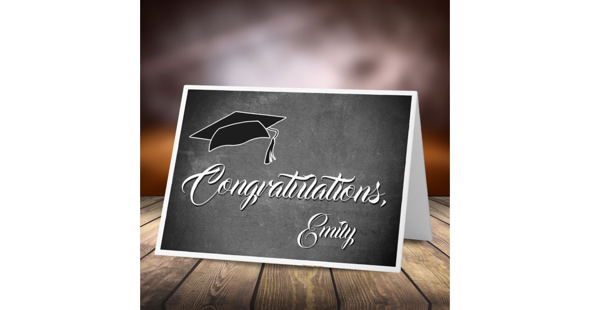 Modern Congratulations Chalkboard Graduation Card | Zazzle