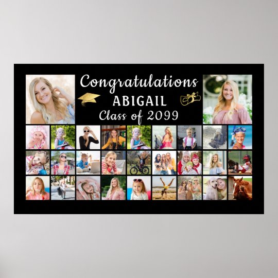 Modern Congratulations Graduate 29 Photo Collage Poster | Zazzle.com